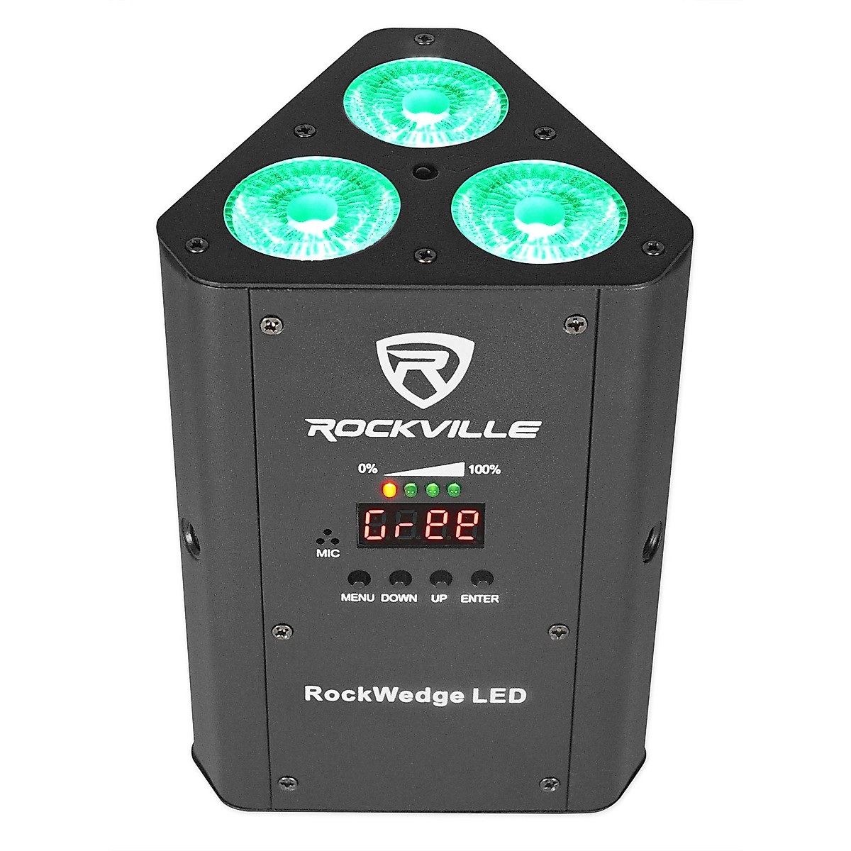 (6) Rockville RockWedge LED RGBWA+UV Rechargeable Wireless DMX DJ Par Up-Lights
