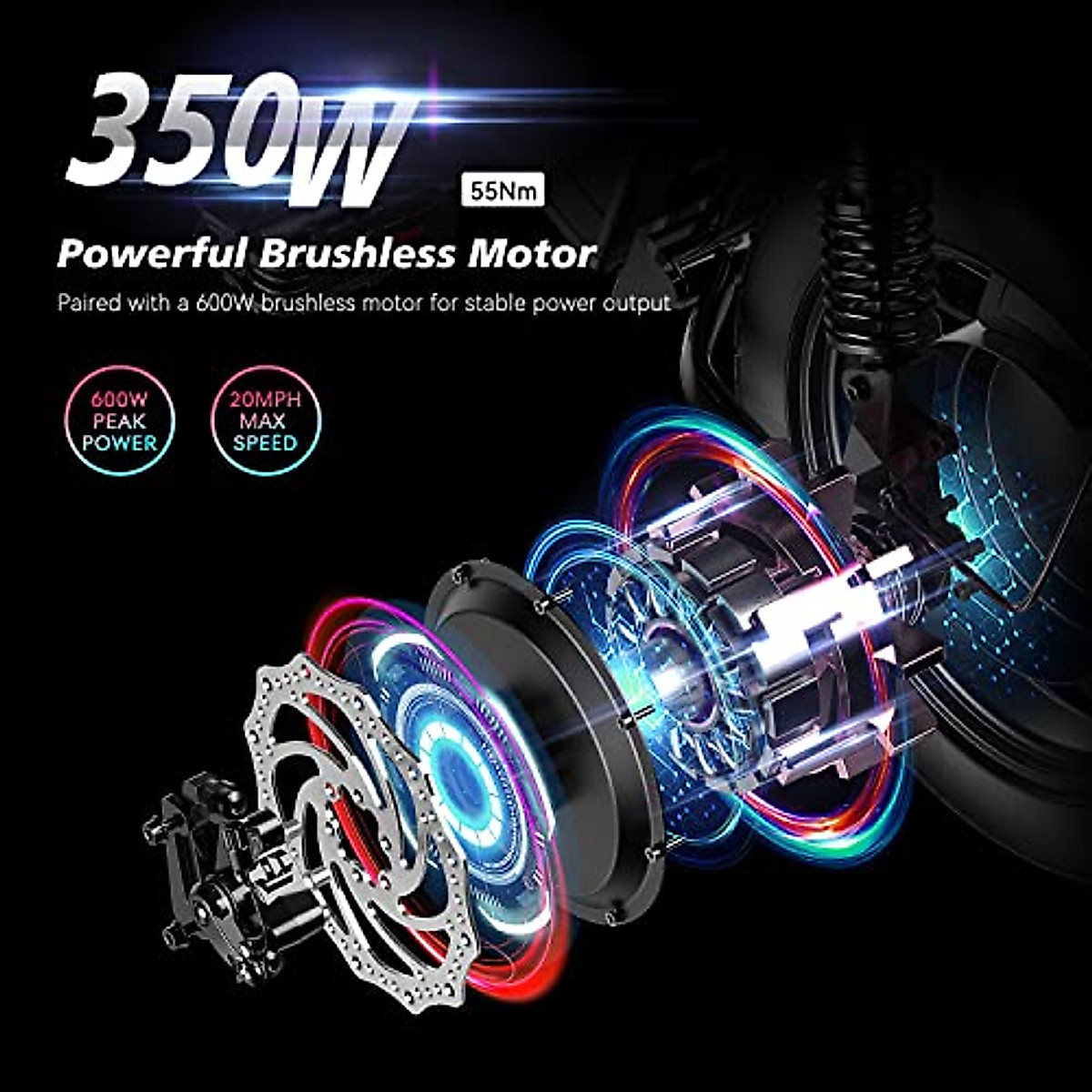 SOHAMO A2 Electric Bike, Foldable Electric Bicycles for Women, Teens, Men, Lightweight Aluminum with Pedals, 48V 12AH 350W Brushless Motor with 20mph, Road/Comfort Bike City Commuter, Picnic