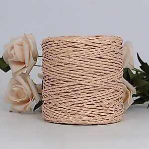 100g/ball Raffia Yarn Kintting Paper Straw Yarn for Crocheting Hat Fancy Yarn Flower Packing Summer Fashion Handmade Material (Color : Tgreen)