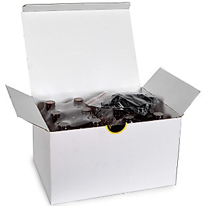 Vivaplex, 12, Amber, 16 oz Glass Bottles, with Lids