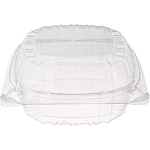 DART 5" Hinged Food Sandwich Take-Out Container Cupcake Cookie Favor Cake, 25 Pack, Clear