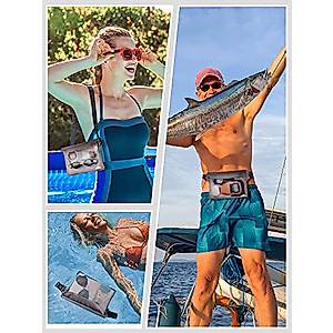 HEETA 2 Pack Waterproof Pouch, Screen Touch Sensitive Waterproof Dry Bag with Adjustable Waist Strap | Keep Your Phone and Valuables Dry | for Swimming Kayaking Boating Fishing Beach Diving Surfing