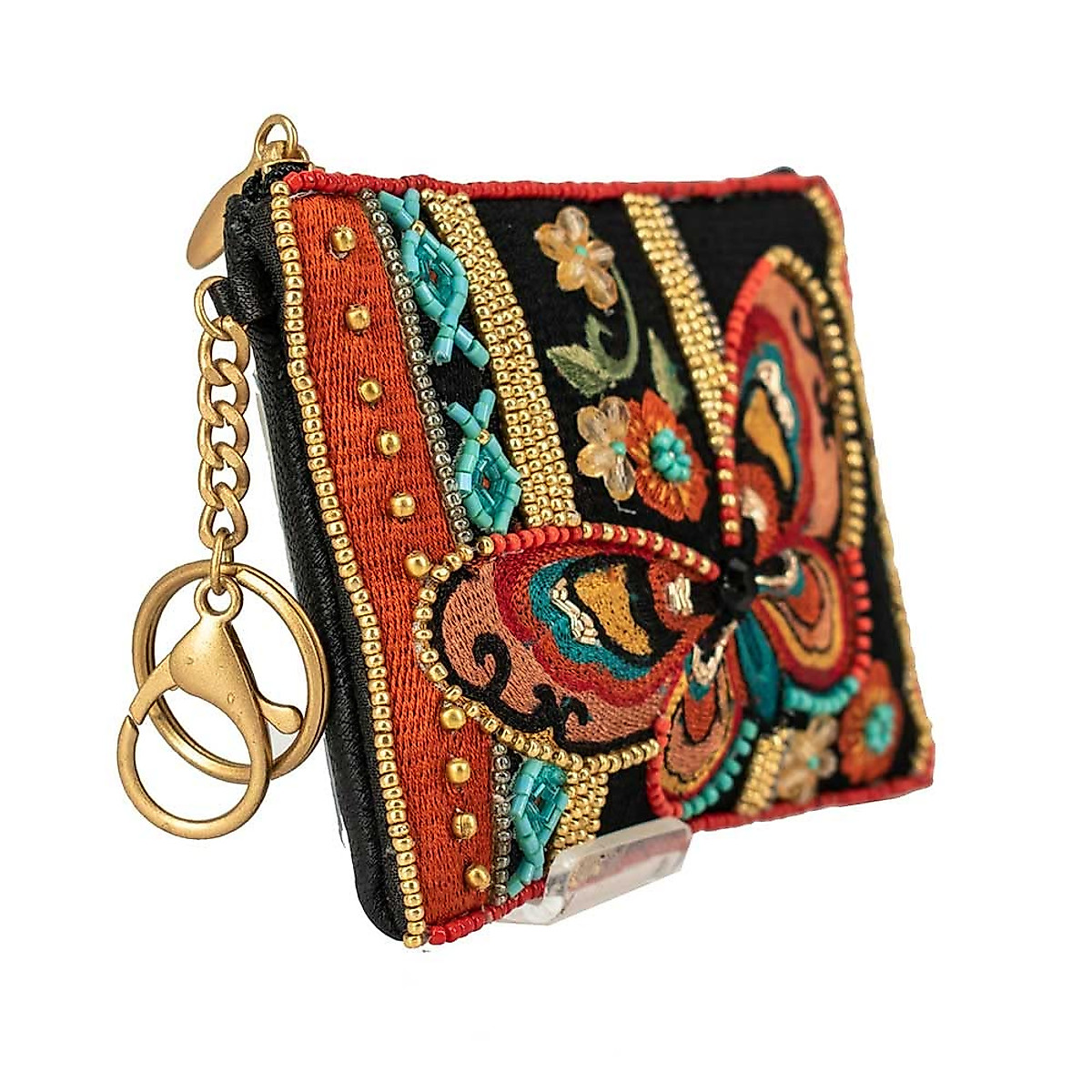 Mary Frances Womens Mary Frances Beaded Coin Purse-key Fobs (Journey) handbag, Multi, One Size US