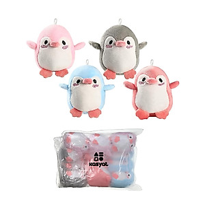 Kasyat 12 Pieces Mini Plush Penguin Stuffed Toys Animal, Cute Small Baby Penguin Stuffed Doll Keyholder Bag Pendant Valentine's Day Birthday Party Favor Present for Boys Girls(Likable Style)
