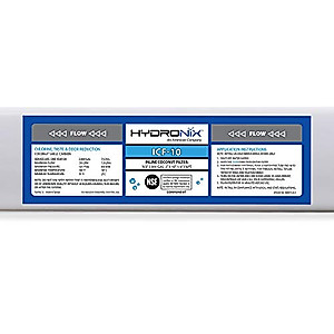 Hydronix ICF-10 RO Reverse Osmosis Post Polishing, Fridge and Ice Inline Coconut GAC Water Filter, 2000 Gal, 1/4" NPT