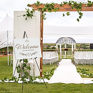 Amazon Basics Easel Stand, Instant Floor Poster, Lightweight, Collapsible and Portable with Tripod Base, Black Steel(supports 5 pounds)