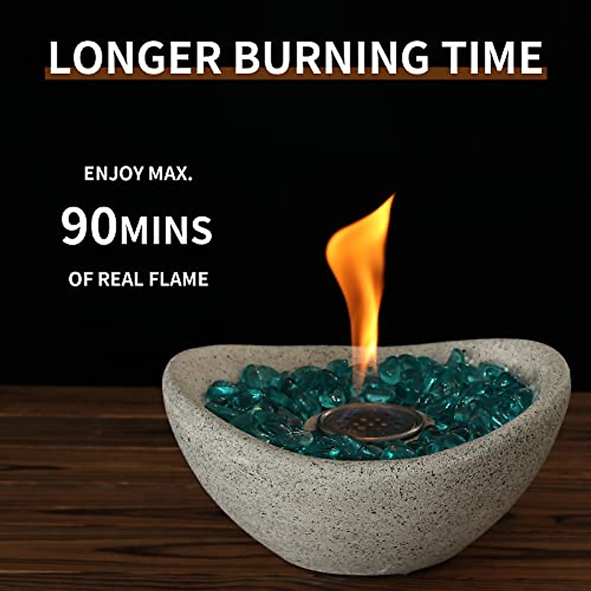 ECOLOVIDA Tabletop Fire Pit, Table Top Fire Bowl Outdoor Indoor Portable Personal Ethanol Fireplace Alcohol Fire Pot