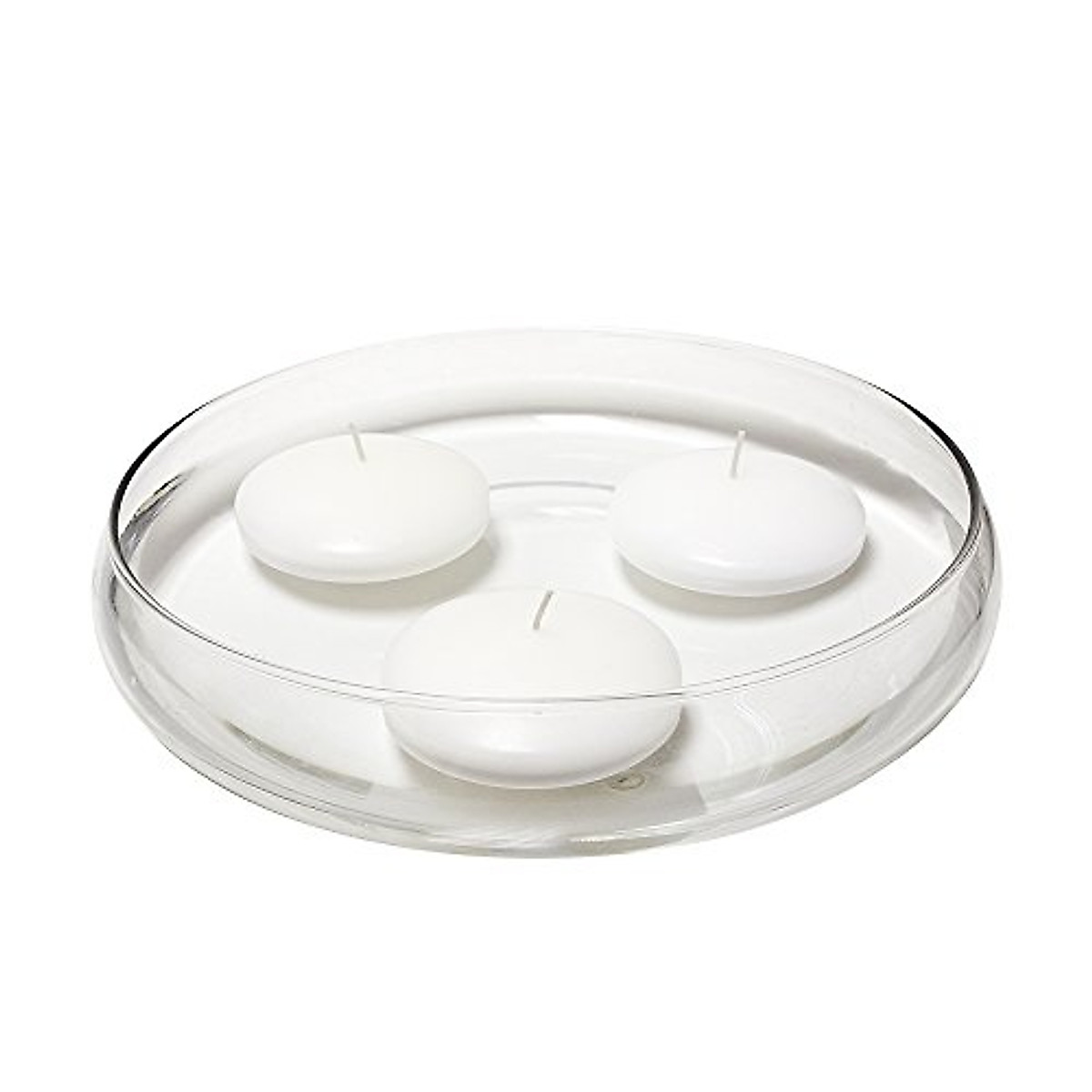 Mega Candles - Unscented 3" Floating Disc Candles - White, Set of 12