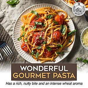 Morelli Bucatini Pasta Noodles - Premium Organic Italian Pasta from Italy - Handcrafted, Family Owned Gourmet Pasta Brand - Durum Wheat Semolina Pasta 17.6oz / 500g - Pack of 2