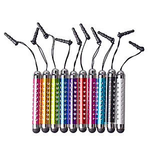 IC ICLOVER 10PCS Bling Retractable Stylus Pens for iPhone 14/13/12/11/PRO/Max/X/XS MAX, iPad, iPod, Samsung, Android Phone, Kindle, Tablet PC, Compatible with All Device with Capacitive Touch Screen