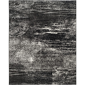 SAFAVIEH Adirondack Collection Area Rug - 10' x 14', Silver & Black, Modern Abstract Design, Non-Shedding & Easy Care, Ideal for High Traffic Areas in Living Room, Bedroom (ADR112A)