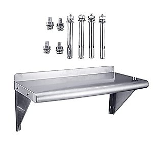 MegaChoice Stainless Steel Shelf, 18 x 24 Inches 110 lbs Load Wall Mount Commercial Shelves, for Restaurant, Home, Kitchen, Hotel, Laundry Room, Bar