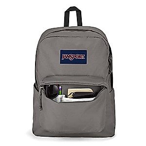 JanSport Superbreak Plus Backpack - Work, Travel, or Laptop Bookbag with Water Bottle Pocket, Graphite Grey
