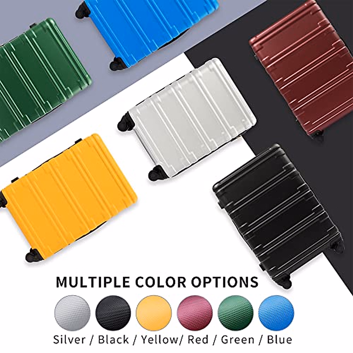 Merax 3 Pcs Luggage Set Expandable Hardside Lightweight Spinner Suitcase with TSA Lock (yellow)