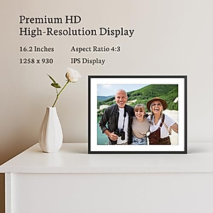 BSIMB 16.2-Inch 32GB WiFi Extra Large Digital Picture Frame, Smart Photo Frame with IPS HD Touchscreen Remote Control, Share Photos&Video via App&Email, Gift for Mother's Day