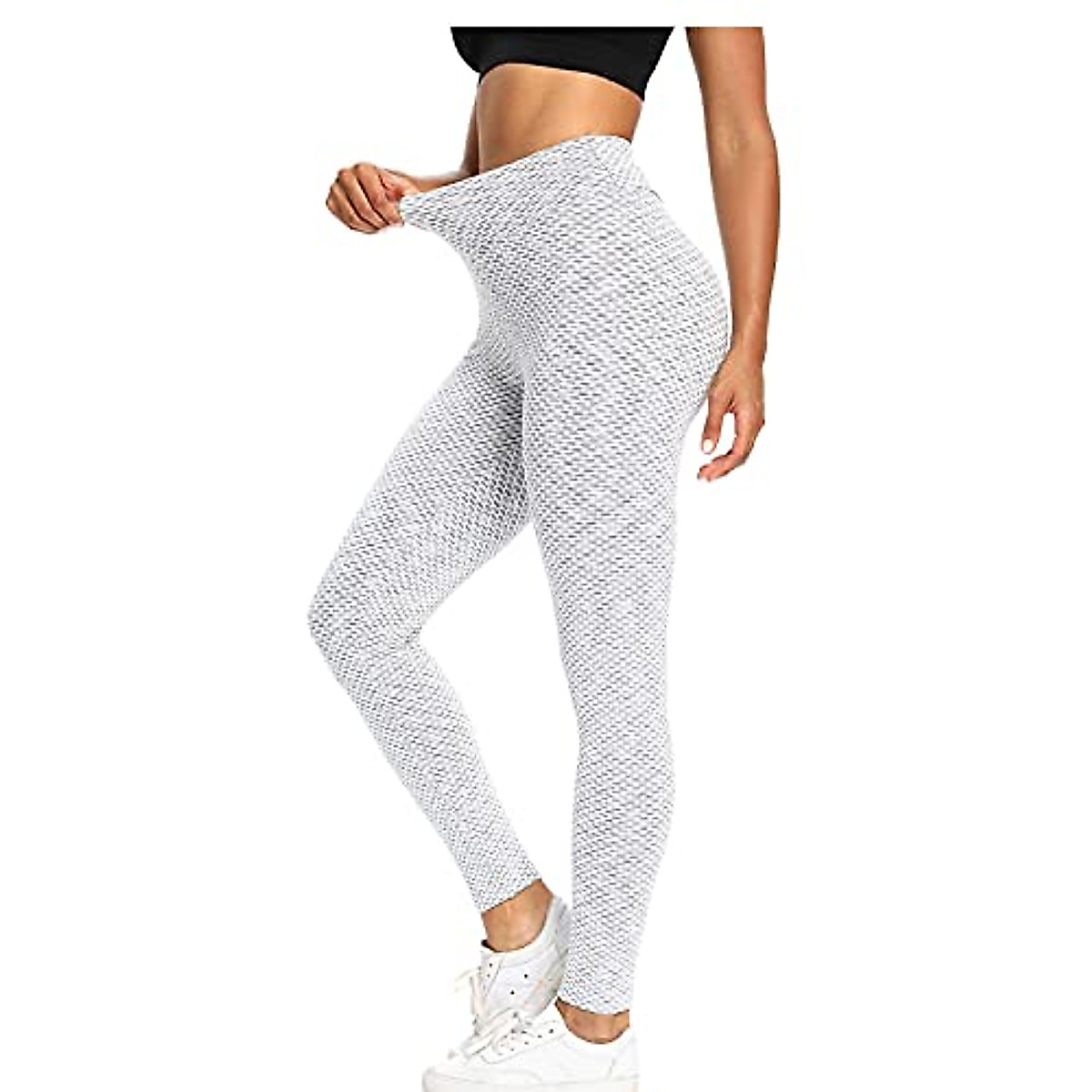 Bblulu Women's Ruched Butt Lifting Leggings High Waist Yoga Pants Tummy Control Stretchy Running Pant Textured Booty Tights