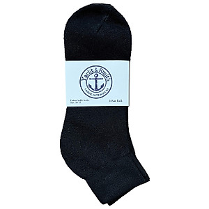 SOCKS'NBULK 12 Pairs Men's Ankle Socks, Athletic Sports Running Socks, Quarter Length (Black)