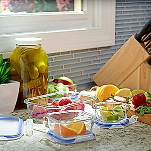 1790 Glass Food Storage Containers with Lids - 9 Pack - Glass Meal Prep Containers, Airtight Glass Lunch Boxes, Approved & Leak Proof Heat Resistant Up to 550℉ (18 Total Pieces)