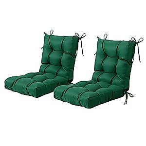 ARTPLAN Seat/Back Outdoor Chair Cushion,Patio Chair Cushion with Tie,Tufted Patio Cushion Replacement,Set of 2,20X20X4 (2 Pack)