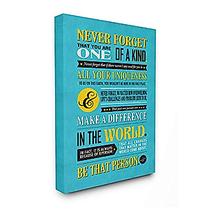 Stupell Industries One of A Kind Inspirational Yellow Blue, Design by Artist Ester Kay Wall Art, 36 x 1.5 x 48, Canvas