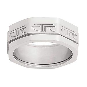 J110 Size 9.5 Choose the Right Ring Edge Spinner Stainless Steel Ring Mormon One Moment In Time LDS CTR