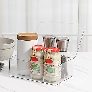 Naivees Clear Divided Storage Organizer Container Box with Lid Removable Divided Storage Medicine and Tea Bag Box Dresser Organizers Plastic Storage Bins for Cosmetics,Crafts,Coffee Pods (2)