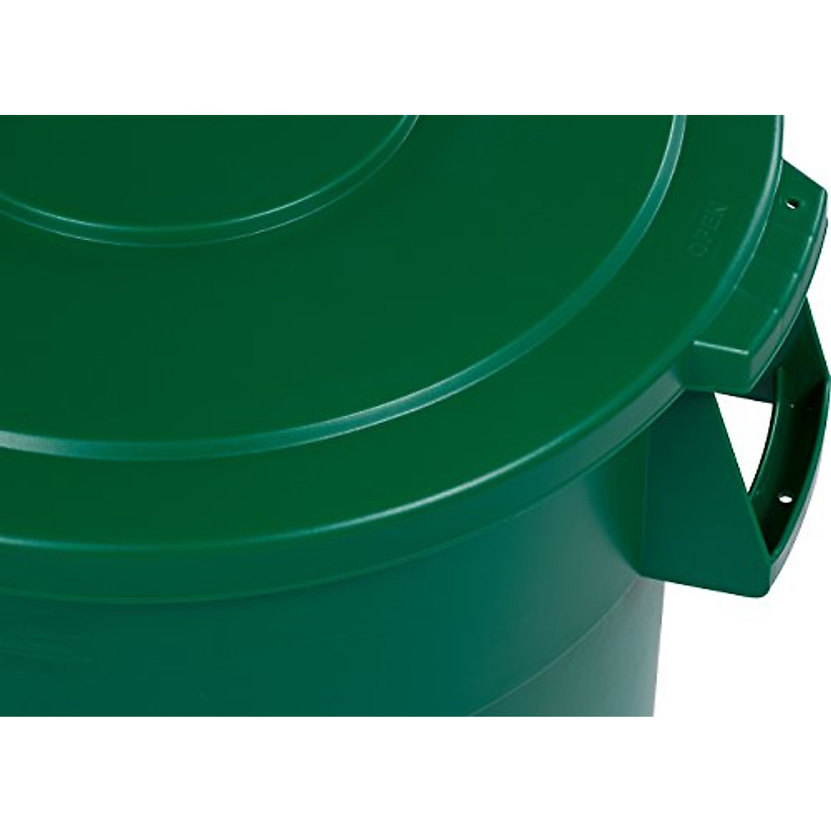 Carlisle FoodService Products CFS 34104509 Bronco Polyethylene Round Lid, 26.88" Diameter x 2-1/4" Height, Green, for 44 Gallon Trash Containers