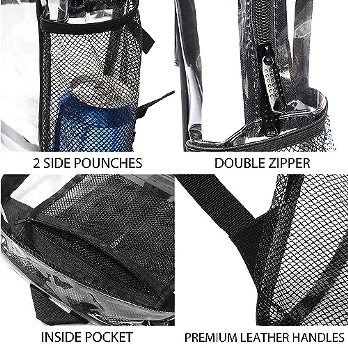 Cejburw Game Clear Backpack Waterproof Transparent Bookbag Heavy Duty See Through PVC Daypack for Boys Girls