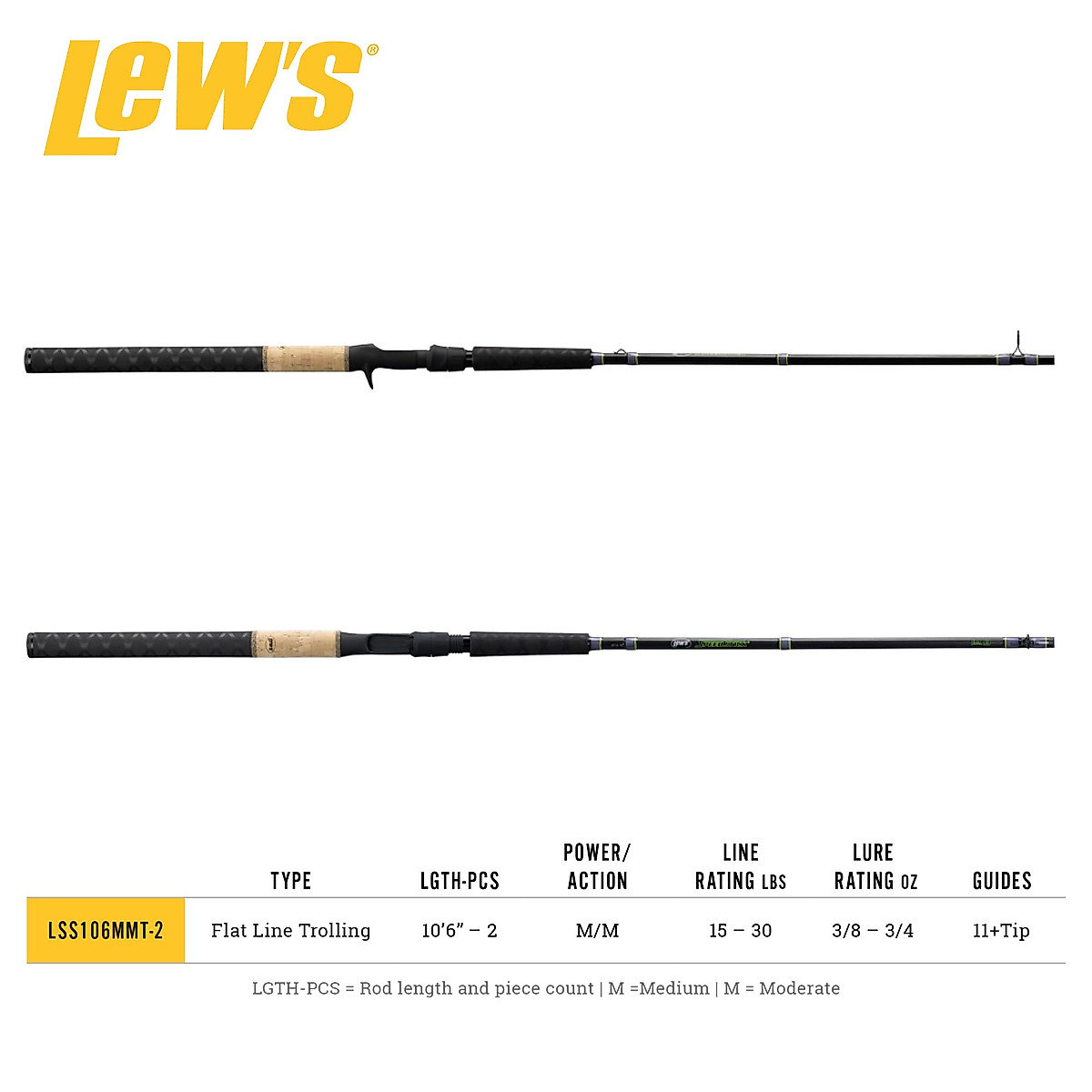 Lew's Speed Stick 10'6"-2 Medium Flat Line Trolling Walleye Rod