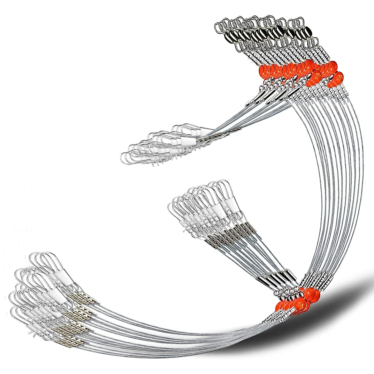 YOTO Fishing Leaders,Stainless Steel Tackle Rig with Tackle Lure Swivels Snaps, Saltwater rig Wire Leader Fishing Leader Wire Bottom rigs for Saltwater