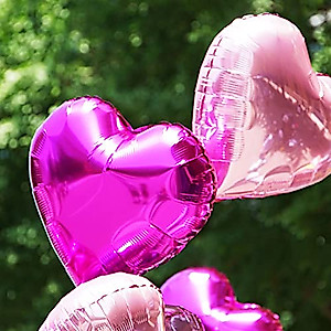 Simple polymer 18 inch Pink Heart Balloons Foil Balloons Mylar Balloons for Party Decoration, Pack of 20
