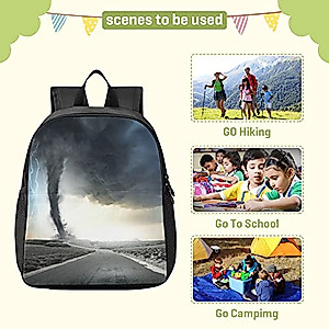 Blueangle Black Tornado Print Waterproof Backpack - Lightweight Backpack Boys Girl 3-6 Year School Bag