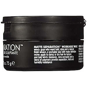 BED HEAD MEN by Tigi MATTE SEPARATION WAX 2.6 OZ Unisex