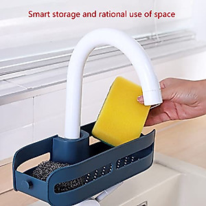 NTCLHFXU Faucet Rack for Kitchen Bathroom Accessories Sink Sponge Holder for Soap Sponge Brush Scrubber Drainer Tool