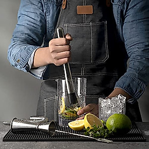 10" Long Muddler for Cocktails, Stainless Steel Drink Muddler for Home Bar Tool Set, Ice Crusher Bartender Kit for Mojito and Fruit Drinks by Homestia