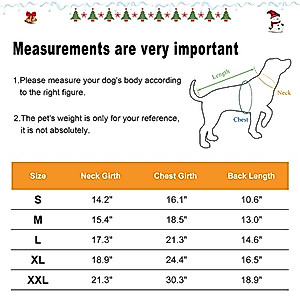 Filhome Christmas Dog Winter Coats Pet Sweater Reversible Dog Jacket Reflective Dog Vest Clothes Cold Weather Christmas Costume Dog Clothes for Small to Medium Sized Dogs and Cats（L）