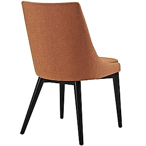 Modway Viscount Mid-Century Modern Upholstered Fabric Kitchen and Dining Room Chair in Orange