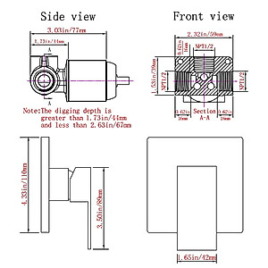 Shower Mixer Valve Kit Wall Mount Bathroom Copper Faucet Shower Mixer Set Rough in Valve and Trim Kit, Dr Faucet Polished Chrome