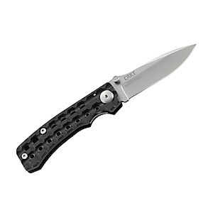 CRKT Ruger Go-N-Heavy Compact EDC Folding Knife with Sheath: Heavy Duty Outdoor, Everyday Carry, Plain Edge Blade, Thumb Stud, Liner Lock, Aluminum Handle, Nylon Sheath R1803