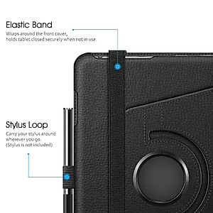 Fintie Case for Kindle Fire HD 8 & HD 8 Plus Tablet (Fits Both 12th Gen 2022 & 10th Gen 2020 Release) - 360 Degree Rotating Swivel Stand Protective Cover with Dual Auto Sleep Wake, Black