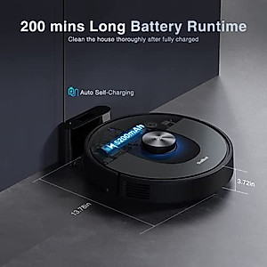 Shellbot Robot Vacuum and Mop Combo, 4000Pa Suction 5200 mAh 2 in 1 Mopping Robotic Vacuum Cleaner with Lidar Navigation, WiFi/App/Alexa, Self-Charging, Ideal for Hard Floor, Pet Hair and Carpet