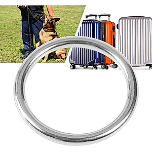 Alomejor 304 Stainless Steel Welded O Ring Line Dia. 5mm for Pet Collar Solid Strong Bearing Capacity Ring Diving Accessory(05045-Line Dia. 5mm Inner Dia. 45mm)