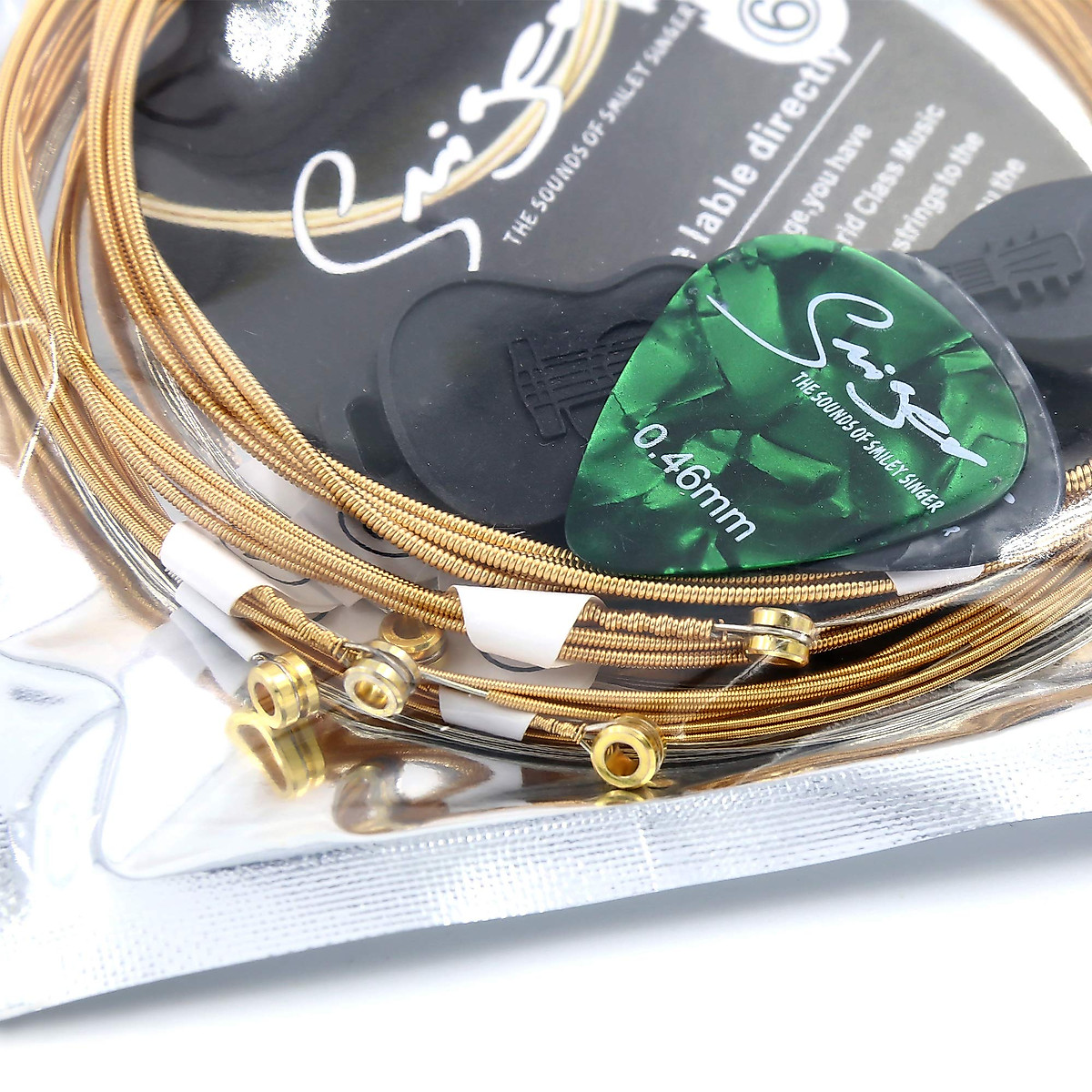 bestwishes Acoustic Guitar Strings,Phosphor Bronze Guitar Strings.011-.052,Guitar Strings Acoustic 6 String Set,3 Guitar Picks And 1 String Changing Tool