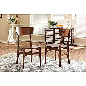 Baxton Studio Set of 2 Netherlands Mid-Century Modern Scandinavian Style Dark Walnut Bentwood Dining Side Chairs