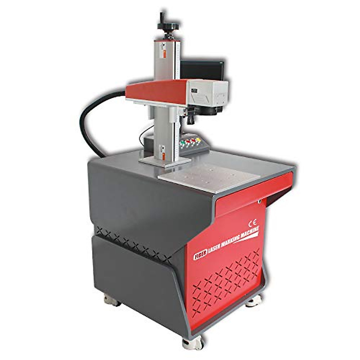 30W JPT Fiber Laser Engraver Machine for Metal Vertical Fiber Laser Engraving Marking Machine with 175×175mm Lens