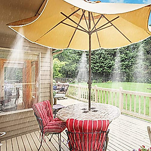 16 Pieces Brass Misting Nozzles Kit Atomizing Nozzle Kit 0.4 mm Orifice 2 Points 1/4 Inch Lock Misting Nozzles with 4 Pieces Plug for Patio Misting System Outdoor Cooling System Garden Water