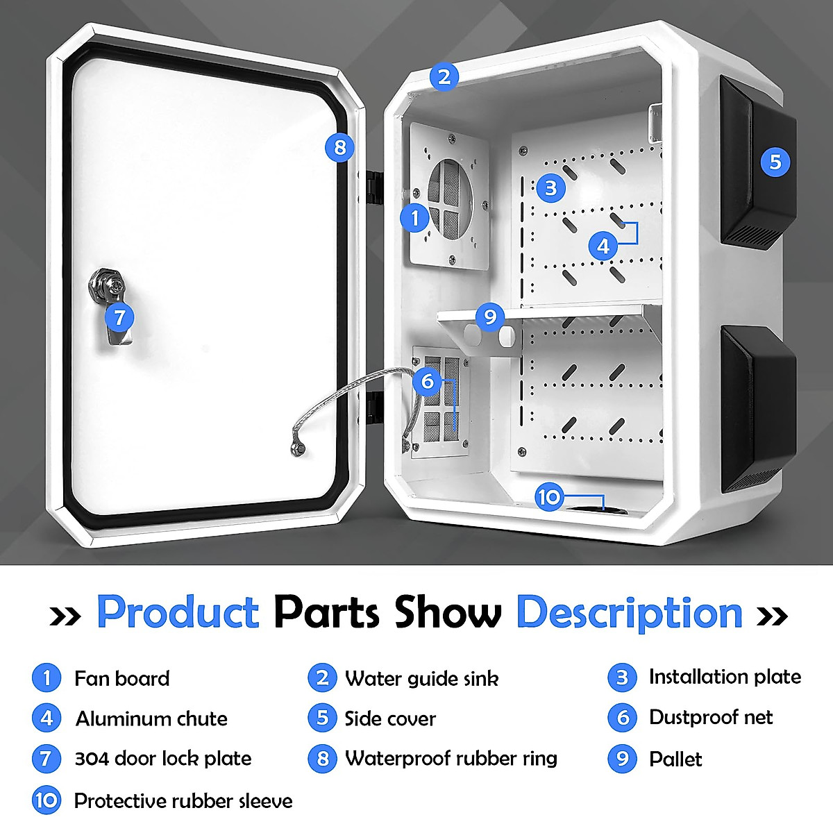 LyteSolar Outdoor Electrical Box,Cold-Rolled Steel Plate,IP66 Waterproof Outdoor Electrical Enclosure Box,2-Layer Painted,Ventilation Design(15.7" x 11.8" x 7.9")
