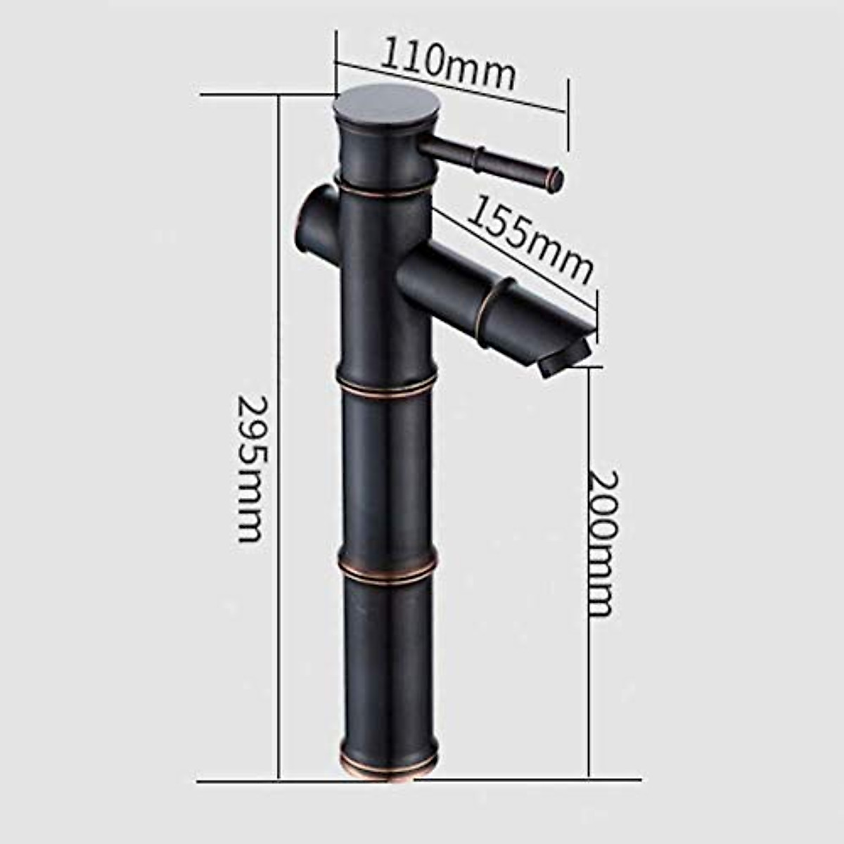 SH-CHEN Taps Bathroom Countertop Copper Faucet Black Hot and Cold Mixed Faucet Washbasin Sink Antiseptic Faucet Suitable for Bathroom Kitchen Toilet Garden (with Hose) Taps for Bathroom
