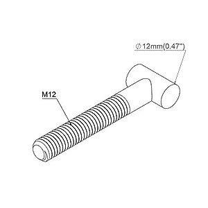 M12 x 74 mm Scaffolding Coupler T-Bolt 6 pcs.