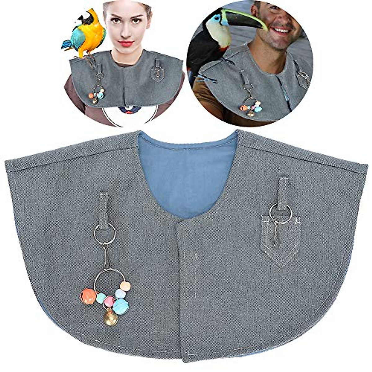 Leftwei Anti-Scratch Shoulder Protector, Multi-Functional Parrot Training Shoulder Cape Protector Stand Bird Diaper Bird Anklet Toy for Small Medium Parakeets Cockatiels